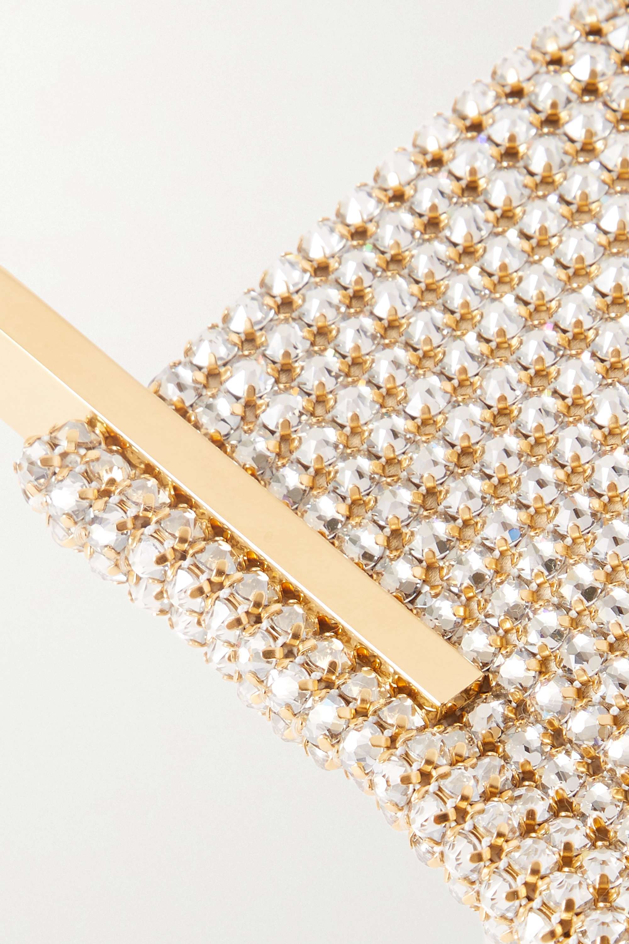 SAINT LAURENT Suzanne crystal-embellished satin shoulder bag ...